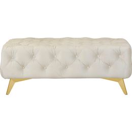 Polsterhocker Home Affaire, B:120cm H:45cm T:80cm, beige, Struktur (100% Polyester);Samtoptik (100% Polyester), Hocker, "Amaury", Chesterfield-Optik,