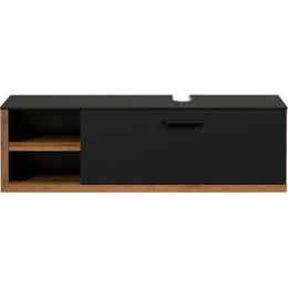 Waschbeckenunterschrank Welltime, B:120cm H:36cm T:45cm, schwarz, FSC-zertifizierter Holzwerkstoff, Schr&auml;nke, "Premont", H&auml;ngender Waschtisch mit
