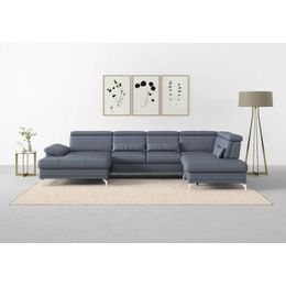 Sit & More Wohnlandschaft SIT & MORE, B:359cm H:87cm T:230cm, blau, Sofas, "Cabrio U-Form, B: 359 cm, mit Sitztiefen-, Arm- & Kopfteilverstellung", 3