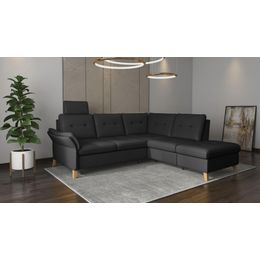 Sit & More Ecksofa SIT & MORE, B:250cm H:90cm T:226cm, schwarz, Wohnzimmer, Sofas, "G&ouml;teborg", inkl. Sitztiefenverstellung, wahlweise mit Bettfunktion &