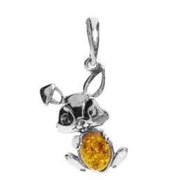 OSTSEE-SCHMUCK Damen Kettenanh&auml;nger "OSTSEE-SCHMUCK Anh&auml;nger Hase Anh&auml;nger Hase", 30 x 15mm, Silber 925 (Sterlingsilber), 1,7 g, wei&szlig;, Silber 925