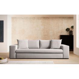 3-Sitzer Home Affaire, B:270cm H:72cm T:113cm, silber, Sofas, "SLEETLAND XXL in Samtvelours oder Vintage-Leder-Optik", besonders groß und bequem