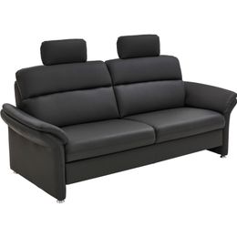 3-Sitzer DIE PLANBAR, B:228cm H:119cm T:92cm, schwarz, Sofas, "PN-EM16031, mit Kopfst&uuml;tzen", wahlweise mit Relaxauszug