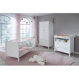 Babybett TRENDTEAM, B:76cm H:83cm L:147cm, wei&szlig;, Holzwerkstoff, Babybetten, "Ole"