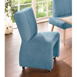 Sessel, B:52cm H:95cm T:71cm, blau, exxpo - SOFA FASHION, Wohnzimmer, Sessel, "Costa, Loungesessel, Hochlehnsessel, auf Rollen, Komfortsitzh&ouml;he
