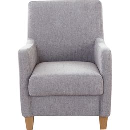 Sessel Home Affaire, B:70cm H:93cm T:75cm, silber, 100% Polyester;Struktur (100% Polyester);Luxus-Microfaser in Lederoptik (100% Polyester),