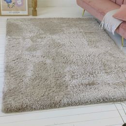 Hochflor-Teppich OTTO HOME, B:200cm H:50mm L:290cm, beige, Polyester, Teppiche, "Saul", dichter weicher Langflor, mit Glanz, Shaggy, uni farben,