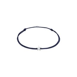 Elli Damen Armband "Stern Astro Textilband 925 Silber", 16cm, ohne Stein, Silber 925 (Sterlingsilber), blau, Silber 925 (Sterlingsilber), Armb&auml;nder