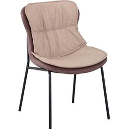 Polsterstuhl Kayoom, B:54cm H:84cm T:64cm, beige, Eisen, Kunstleder, Esszimmer, St&uuml;hle, pflegeleicht, bequem, angenehme Sitzfl&auml;che, mit trendigen
