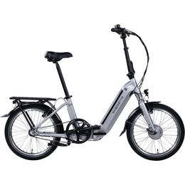 SAXONETTE E-Bike "Compact Comfort Plus 2.0", 33cm, 20 Zoll (50,80cm), silber, Elektrofahrräder, Pedelec, Elektrofahrrad für Damen u. Herren