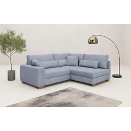 Ecksofa MR. COUCH, B:227cm H:68cm T:190cm, blau, Memphis (Grundgewebe - 100% Polyester; Nutzschicht- 90% Polyester / 10% Polyamide), Wohnzimmer,