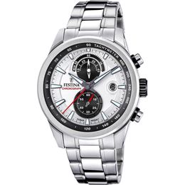 Festina Herren Chronograph "Timeless Chronograph", silber, Armbanduhren, Quarzuhr, Armbanduhr, Herrenuhr, Edelstahlarmband, analog, Tag
