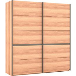 Schwebetürenschrank Musterring, B:200cm H:217cm, braun, Schränke, "Sorrent, Kleiderschrank, Schrank, Schiebetüren", Türen in Eiche massiv mit