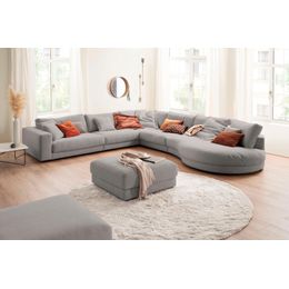 Ecksofa 3C CANDY, B:225cm H:86cm T:395cm, grau, 85% Polyester, 15% Viskose, Wohnzimmer, Sofas, "Enisa II, bequem und komfortabel, Mega Familiensofa,