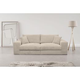 Big-Sofa WERK2, B:246cm H:82cm T:105cm, beige, 100% Polyester, Sofas, "Rozzana Mega Sofa mit viel Platz, aktuelle Bezüge. Breite 246cm", mit losen