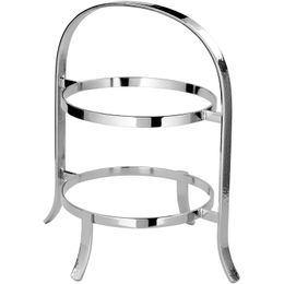 Fink Etagere "PLATE, mit feiner Hammerschlagstruktur", B/H/L: 31cm x 33cm x 21cm, silber, Servierplatten, f&uuml;r 2 Dessertteller &Oslash; 21 cm