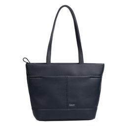Gabor Damen Shopper "Lenea", blau, Polyurethan, clean, gepflegt, unifarben, Taschen, aus recyceltem Polyurethan mit dekorativen Ziernähten