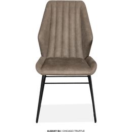 Esszimmerstuhl OMG DESIGN, B:51cm H:96cm T:64cmtruffle, schwarz, truffle, Polyester, St&uuml;hle, "Albany", Esszimmerstuhl, pflegeleichter Bezug