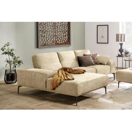 Ecksofa W.Schillig, B:279cm H:88cm T:178cm, beige, Longlife Xtra-Leder Z73: Naturwalkleder der Luxusklasse aus den erlesensten Rohh&auml;uten. Hautst&auml;rke