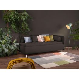 Schlafsofa Alina, B:207cm H:80cm T:112,5cm, braun, Struktur TMD (100% Polyester), Jugendzimmer, Sofas, "Kiana", mit Bettkasten und Zierkissen,
