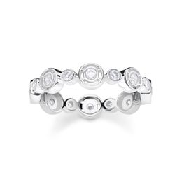 Thomas Sabo Damen Fingerring "Kreis", 52, Silber 925 (Sterlingsilber), 4,4mm, silber, Silber 925 (Sterlingsilber), Fingerringe, mit Zirkonia (synth.)