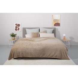 Tagesdecke my home, B:250cm L:280cm, beige, Polyester, Tagesdecken, "Desner3", mit Cashmere-Touch, viele Farben erhältlich, Decke ab 140x210 cm