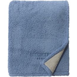 Wohndecke HECHTER PARIS, B:150cm L:200cm, blau, Polyester, Wohndecken, "0238003", Sherpa Wohndecke, Kuscheldecke, superweich, bequem, wohlig warm