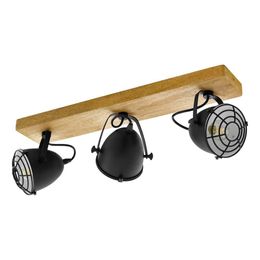 Eglo Deckenspot "GATEBECK Strahler, Stahl und Holz, E14, IP20, Wohnzimmerlampe, Lampe", 3, Ø 0cm H: 20,5cm, 1 Stk., beige, Wohnzimmer, Leuchten,