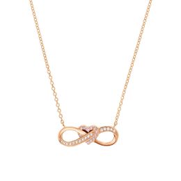 Amor Damen Kette mit Anhänger "Infinity", mit Zirkonia, Silber 925 (Sterlingsilber), L: 45, rosa, Silber 925 (Sterlingsilber), Halsketten, mit