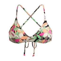 Roxy Damen Bandeau-Bikini-Top "Printed Beach Classics", grau, Gr. XS, 87% Nylon, 13% Elasthan, Bikini-Oberteile