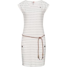 Ragwear Damen Sommerkleid "Tag Stripes Intl.", wei&szlig;, Gr. XL, Obermaterial: 95% Baumwolle, 5% Polyester, Kleider, leichtes Jersey Kleid mit