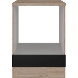 Herdumbauschrank Flex-Well, B:60cm H:85cm T:60cm, schwarz, Holzwerkstoff, Schr&auml;nke, "Capri", (B x H x T) 60 x 85 x 60 cm, mit Nische f&uuml;r
