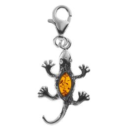 OSTSEE-SCHMUCK Damen Kettenanh&auml;nger "OSTSEE-SCHMUCK Charm-Einh&auml;nger Salamander", 31 x 12mm, Silber 925 (Sterlingsilber), 1,3 g, wei&szlig;, Silber 925