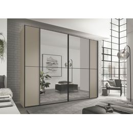 Schwebet&uuml;renschrank STAUD, B:249cm H:240cm T:68cm, beige, Holzwerkstoff, Schr&auml;nke, "Sonett 220G, Made in Germany", mit vier verschiedenen