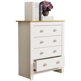 Kommode Vcm, B:79cm H:95cm T:40cm, wei&szlig;, Sideboards, "Vcm Holz Kommode Sideboard mit Schubladen Ma&szlig;e ca. H. 95 x B. 79 x T. 40 cm - Balusa XL"