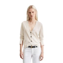 Marc O'Polo MARC O'POLO Damen Cardigan, beige, Gr. XS, Strick, Obermaterial: 90% Baumwolle, 10% Leinen, Strickjacken, Elegant und sportlich zugleich