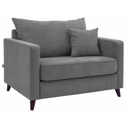 Loveseat Home Affaire, B:112cm H:74cm T:90cm, grau, Luxus-Microfaser ALTARA NUBUCK (100% Polyester);Samtvelours 100% Polyester, Sessel, "Renesse",