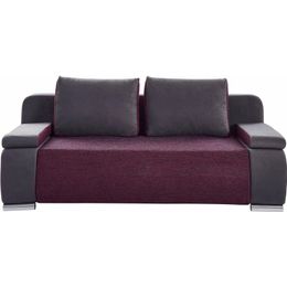 Schlafsofa Collection AB, B:200cm H:85cm T:98cm, lila, Kunstleder SOFTLUX / Struktur ( 20% Acryl; 80% Polyester);Microfaser PRIMABELLE (100%