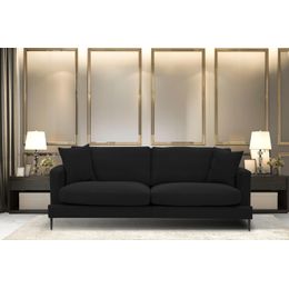 3-Sitzer Home Affaire, B:211cm H:80cm T:97cm, schwarz, Samtoptik (100% Polyester);Struktur (100% Polyester), Sofas, "Cozy elegantes Designsofa, Maße