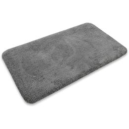 Badematte HOMIE LIVING, H:30mm, grau, Polyester, Badematten, "Porto Azzurro", Badteppich, uni, rechteckig & rund, waschbar, Badezimmerteppich