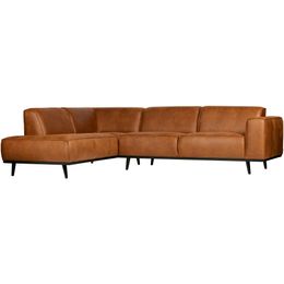 Ecksofa Woood, B:274cm H:77cm T:210cm, braun, 35% Leder / 65% Polyester, Wohnzimmer, Sofas, "Statement", frei im Raum stellbar, H 77 cm x B 274 cm