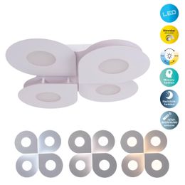 Näve NÄVE LED Deckenleuchte "Smilla", 1, H: 8cm, 1 Stk., weiß, Wohnzimmer, Leuchten, weiß, Memory, Nachtlicht, CCT, dimmbar per Fernbedienung (inkl.)
