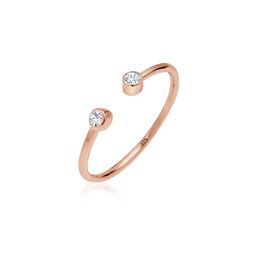 Elli Damen Fingerring "Solit&auml;r offen 925 Silber, mit Kristallen von Swarovski", Resizable,mit Steinen, Silber 925 (Sterlingsilber), 1,5mm, rosa,