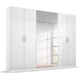 Drehtürenschrank Rauch, B:271cm H:210cm T:54cm, weiß, Holzwerkstoff, Schränke, "Kleiderschrank Schrank Garderobe KOLUNA Hochglanz-Front und Spiegel",