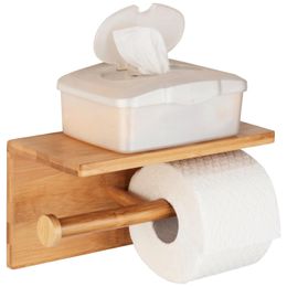 Toiletten-Ersatzrollenhalter Wenko, B:25cm H:13cm L:12cm, beige, Toilettenpapierhalter, "Bambusa", aus Bambus
