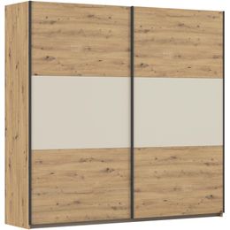 Schwebetürenschrank Rauch, B:218cm H:210cm T:59cm, beige, Holzwerkstoff, Schränke, "Kleiderschrank Schrank Garderobe Garderobenschrank Wäscheschrank