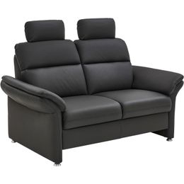 2-Sitzer DIE PLANBAR, B:170cm H:119cm T:92cm, schwarz, Sofas, "PN-EM16031, mit Kopfstützen", Echtleder mit Federkern