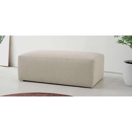 Polsterhocker OTTO HOME, B:114cm H:44cm T:61cm, beige, 100% Polyester, Hocker, "Koa Pouf, Webstoff, Cord, Struktur, Chenille", Wellenunterfederung,