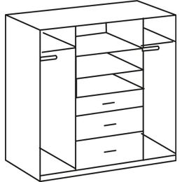 Kleiderschrank wimex, B:180cm H:199cm T:58cm, wei&szlig;, Schlafzimmer, Schr&auml;nke, "Click", mit Spiegel