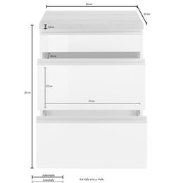 Kochfeldumbauschrank KOCHSTATION, B:60cm H:85cm T:60cm, grau, Schr&auml;nke, "KS-Ohio"